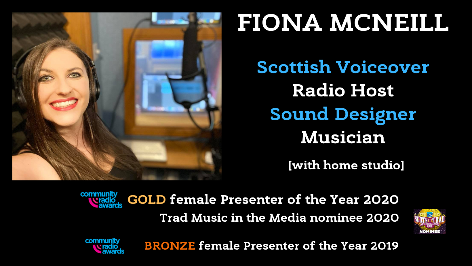 FIONA MCNEILL – Scottish voiceover | Radio Host | Sound Designer | Musician